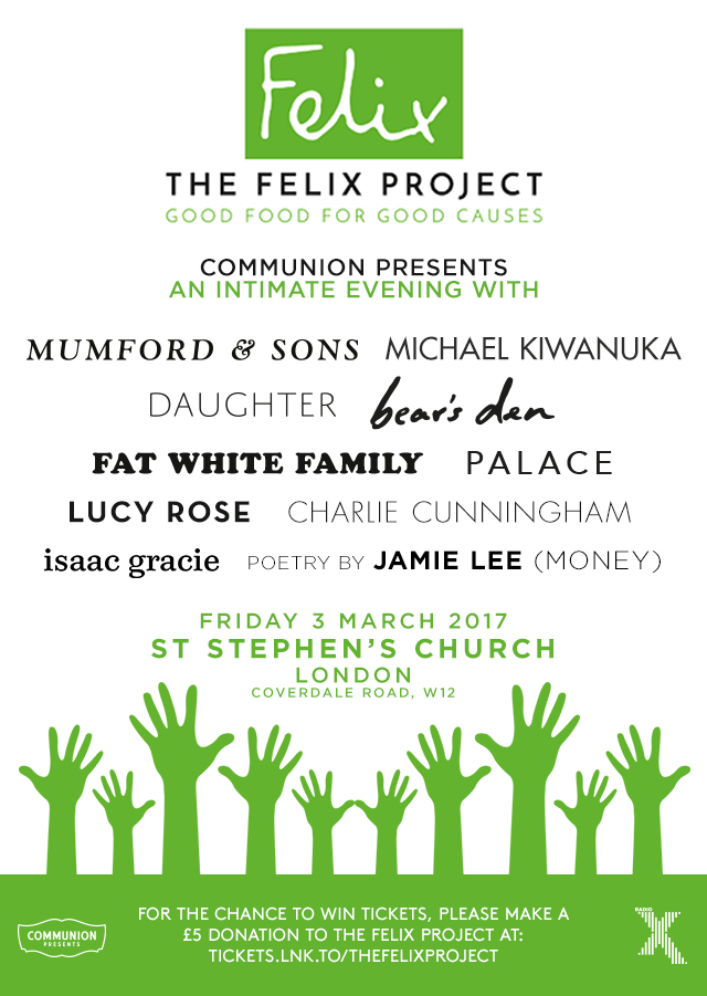 Mumford and Sons announced for The Felix Project charity concert